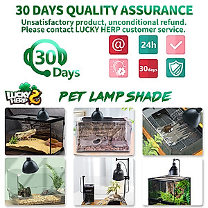 LUCKY HERP Aluminum 5.5inch Deep Dome Reptile Light Fixture, Reptile Heat Lamp Fixture for UVB Bulb Basking Heat Bulb