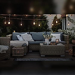 Nora Gift Solar Outdoor String Lights with 12 Edison Shatterproof Bulbs-28FT Commercial Grade Waterproof Strand,Haning String LED Lights Decor for Garden, Backyard, Porch, Café and Bistro