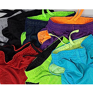 Andrew Scott Boys 3 Pack Active Performance Mesh Style Basketball Sport Shorts (3 Pack -1 Black & 2 Grab Bag Assorted Solids, XX-Large)