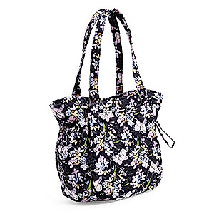 Vera Bradley Women's Cotton Glenna Satchel Purse, Bloom Boom Navy - Recycled Cotton, One Size
