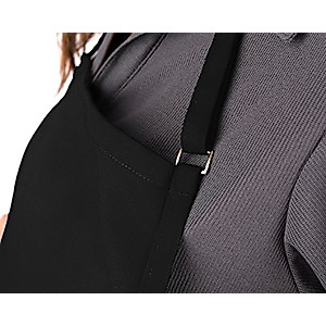 KNG Black 3 Pocket Adjustable Bib Apron for Men and Women