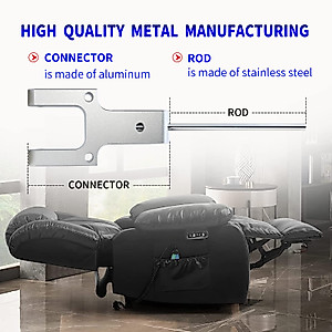 Vanshly Metal Toggle Drive Connector Fits for Lazyboy Power Recliners, Fits for All L-Z-Boy Power Recliners, Silver