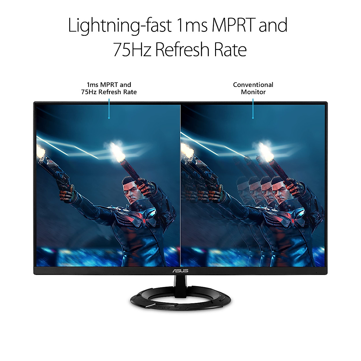 ASUS VZ279HEG1R 27” Gaming Monitor, 1080P, 75Hz, IPS, 1ms, FreeSync, Extreme Low Motion Blur, Eye Care, HDMI VGA, Ultra-Slim, Frameless