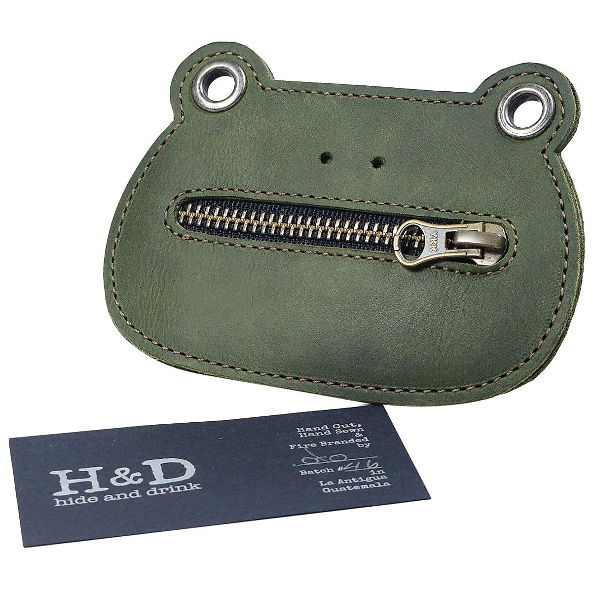 Hide & Drink, Leather Frog Wallet/Froggy Coin Pouch/Purse/Accessories/Holder/Cute Wallet, Handmade :: Dark Jade