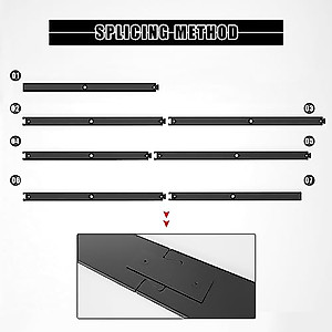 Dondelight 8FT Sliding Barn Door Hardware Track Kit for Double Door, Heavy Duty Modular Sliding Door Track Hardware Set for Interior & Exterior Door
