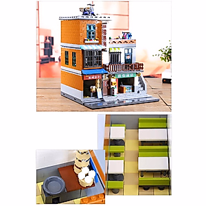 General Jim's Urban Village City Series Street View 3 Story 2706 Modular Building Block Bricks Architectural Building Model or MOC Block Playset with Accessories Shown for Teens and Adults