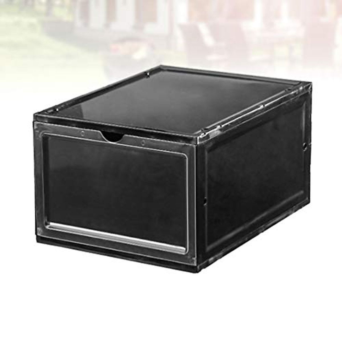 Toyvian Entryway Shoe Storage Bench Shoe Box Shoe Storage Boxes Magnetic Folding Stackable Shoes Cases Organizer Bins Container for Home Shop Black Shoes Container