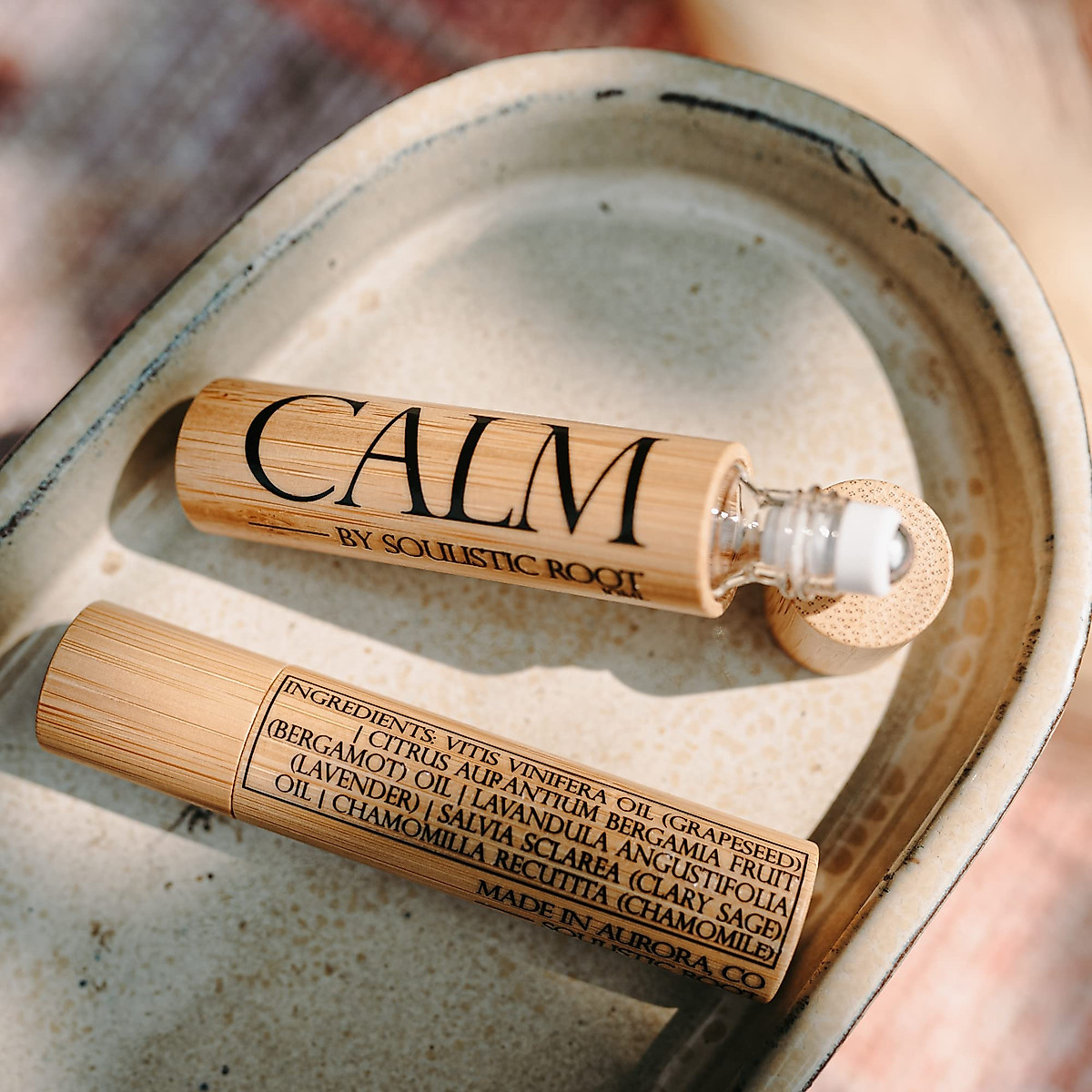 Relaxing Bath Gift Set For Women, Mothers Day Spa Gifts, Self Care Products For Women, Calm Essential Oil Roller, Oatmeal Lavender Bath Soak And Epsom Salts With Essential Oils, By Soulistic Root