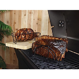 Kona Rib Racks for Grilling and Smoking - Easy to Clean Reversible Non-Stick BBQ Smoker Rib Rack for Smoking Up to 6 Full Racks of Ribs, Perfect Smoker Accessories Gifts for Men