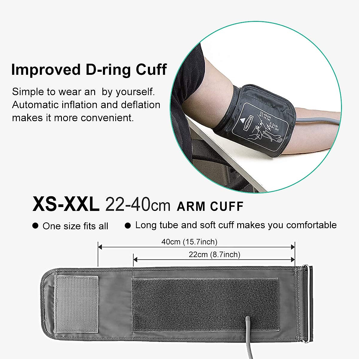 CAZON Blood Pressure Monitor Cuff Upper Arm Automatic BP Machine Digital Home Blood Pressure Monitoring Meter 2x100 Memory Hypertension Detector