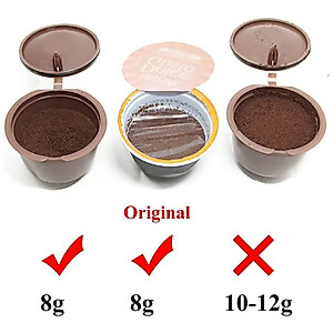 TQEONKL 6Pcs Reusable Coffee Capsule for Nescafe Dolce Gusto Machine,Reusable Refillable Coffee Capsule Filter Cup Kit with Cleaning Brush and Measuring Spoon