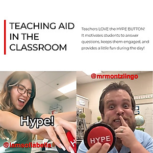 Hype Button | Hip Hop Air Horn Sound Effect Button (Batteries Included) Stocking Stuffer Back to School Classroom Teacher Office Desk Sales Marketing Gag Nut Funny Toy Class