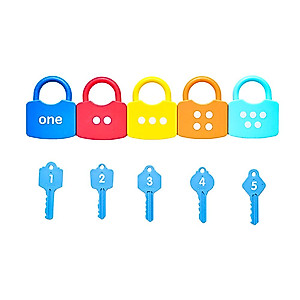 Kghios Kids Learning Locks with Keys Numbers Matching & Counting Montessori Math Educational Toys Materials for Toddlers Ages 3 yrs+ Boys and Girls Preschool Games Gifts