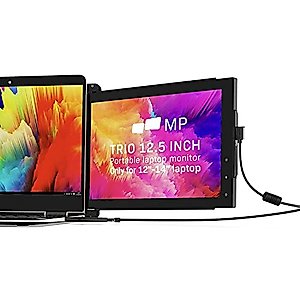 Portable Monitor for 13''-14'' Laptops - Mobile Pixels 12.5'' Trio Screen Extender,1080P Full HD IPS ,USB A/Type-C Plug and Play,Windows/Android/Mac Compatible (One Trio Monitor)