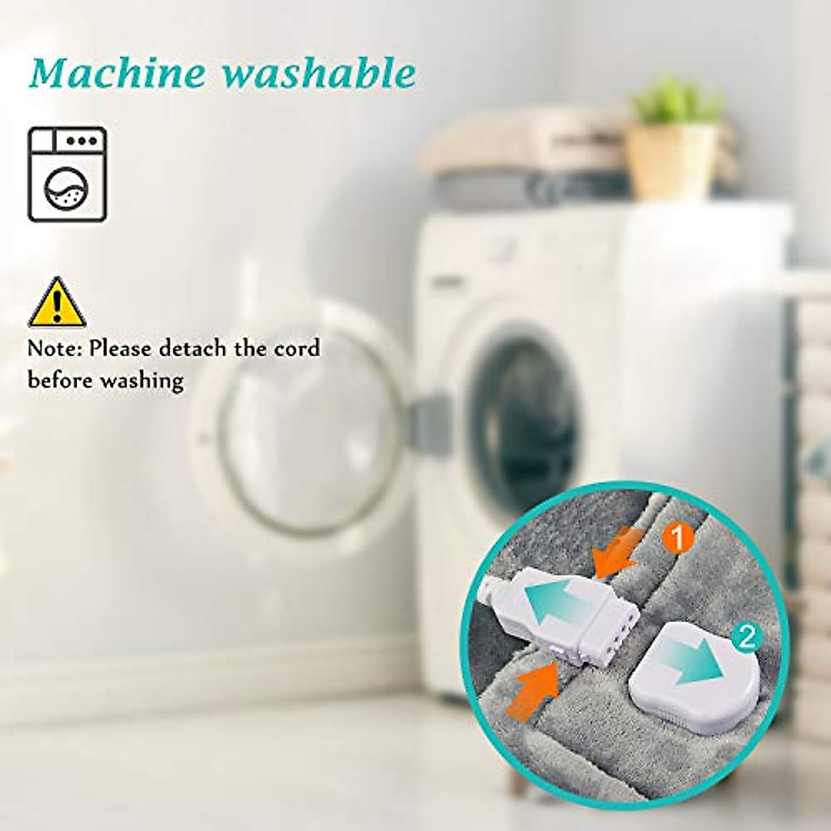 Mia&Coco Large Electric Heating Pad for Back Neck and Shoulders Pain Relief, 39"x23" Fast-Heat Therapy Warp with Waist Strap, 3 Heat Levels, Auto-Off Timer, Comfort Grey