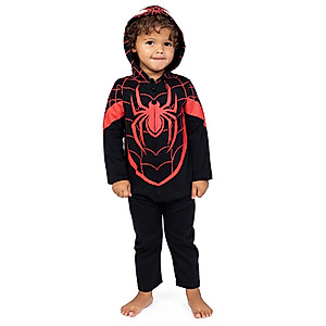 Marvel Spider-Verse Miles Morales Little Boys Zip Up Cosplay Coverall 7-8
