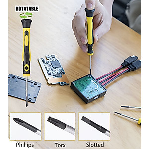 DOWELL Magnetic Screwdriver Set Slotted/Phillips/Torx 108-Piece Stubby Screwdriver Mini Precision Screwdriver Bits Set Hex Key Set Magnetizer Tool Kit for Repair Craft