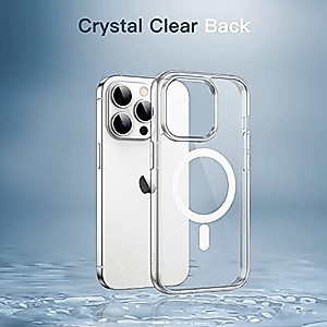 JETech Magnetic Case for iPhone 13 Pro 6.1-Inch Compatible with MagSafe Wireless Charging, Shockproof Phone Bumper Cover, Anti-Scratch Clear Back (Clear)