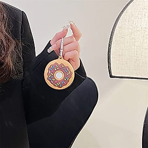 AOLABOKY Compatible with Samsung Galaxy Buds2 pro/Galaxy Buds Live/Galaxy Buds pro/Galaxy Buds 2 Charging Box,3D Cute Cartoon Donut Silicone Earphone Case with Hook