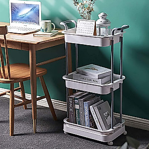 Beaugreen Rolling Cart, Adjustable, Lightweight, Waterproof Storage, Grey Frame, 99lbs Load Capacity