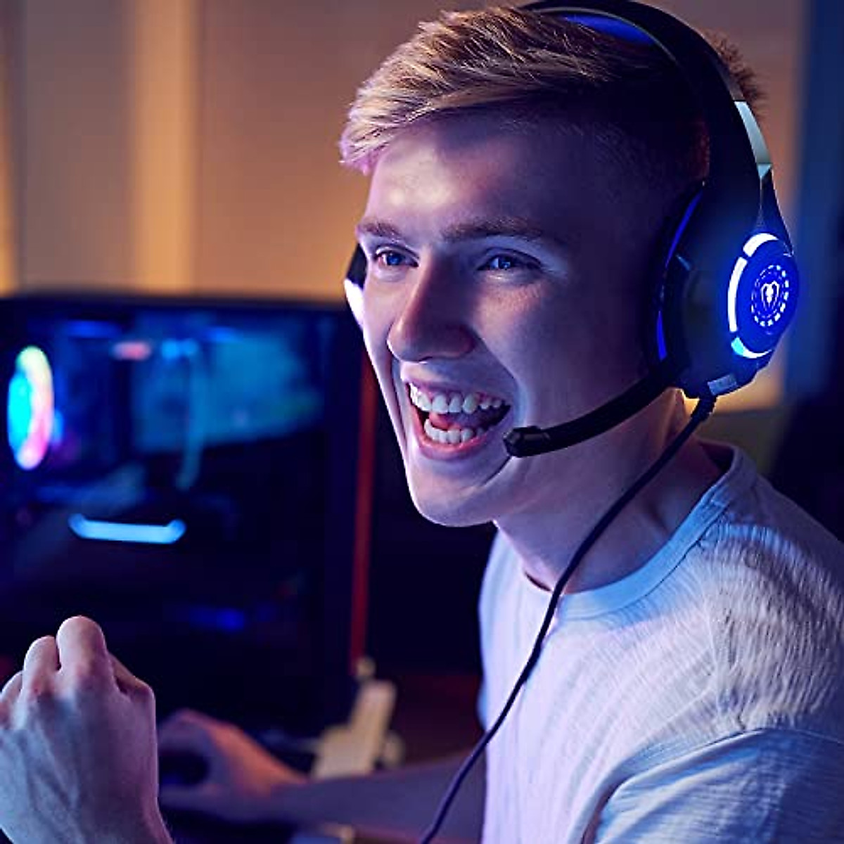 Tatybo Gaming Headset for PS4 PS5 Xbox One Switch PC with Noise Canceling Mic, Deep Bass Stereo Sound