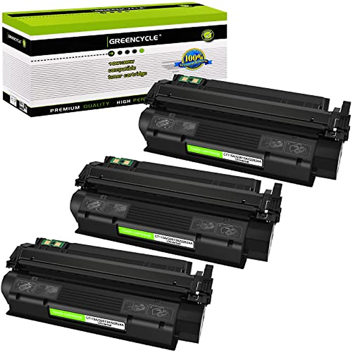 GREENCYCLE 3-Pack Black Toner Cartridge Replacement Compatible for HP 13A Q2613A Laserjet 1300 Laserjet 1300n Laserjet 1300t Laserjet 1300xi Printer