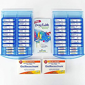 Boiron HomeoFamily Kit with The Essentials - 32 Assorted Homeopathic Tubes, 12 Oscillococcinum Doses, and a Handy Storage Case