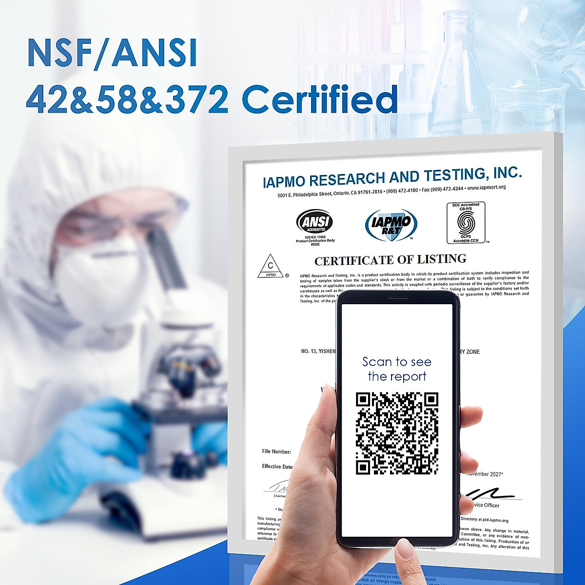 Waterdrop G3P800 Reverse Osmosis System with WD-MNR35 Remineralization Filter, 800 GPD Fast Flow, NSF/ANSI 42 & 58 & 372 Certified, 3:1 Pure to Drain