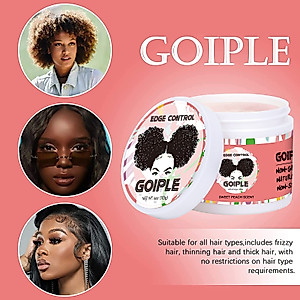 Edge Control Wax for Women Strong Hold Non-greasy Edge Control Smoother Edge Tamer, Edge Wax Styling Tamer Edge Control for Black Hair No Flaking, White Residue, Shine and Smooth (edge control-6pcs)