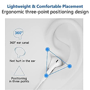 2 Pack Apple Earbuds Headphones Wired with Lightning Connector[Apple MFi Certified] iPhone Earphones Compatible with iPhone 14/13/12/SE/11/XR/XS/X/8/7-All iOS(Built-in Microphone & Volume Control)