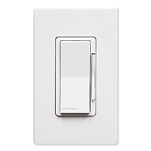 Leviton DZ6HD-1BZ Decora Smart 600W Dimmer with Z-Wave Technology, Ivory, 1-Pack, White/Light Almond