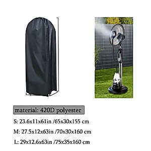 J&C Fan Cover Misting Fan Cover Waterproof Spray Cooling Fan Cover Industrial Fan Dust Cover Outdoor Water Misting Fan Covers Patio Water Tank Fans Case Heavy Duty Black Dustproof Large Black (No Fan