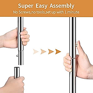 Ekisemio Standard Rolling Clothing Garment Rack, Rolling Clothes Organizer with Wheels and Bottom Shelves, Extendable, Chrome