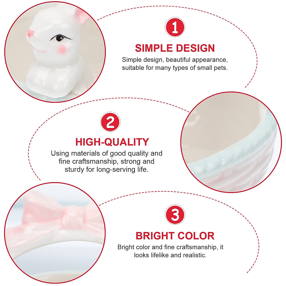 Rabbit Doll Ceramic Fruit Bowl Bunny Candy Basket Porcelain Rabbit Dish Small Items Dish Salad Bowl Dessert Serving Bowls Flower Pot Easter Party Tableware Easter Party Favor Gift