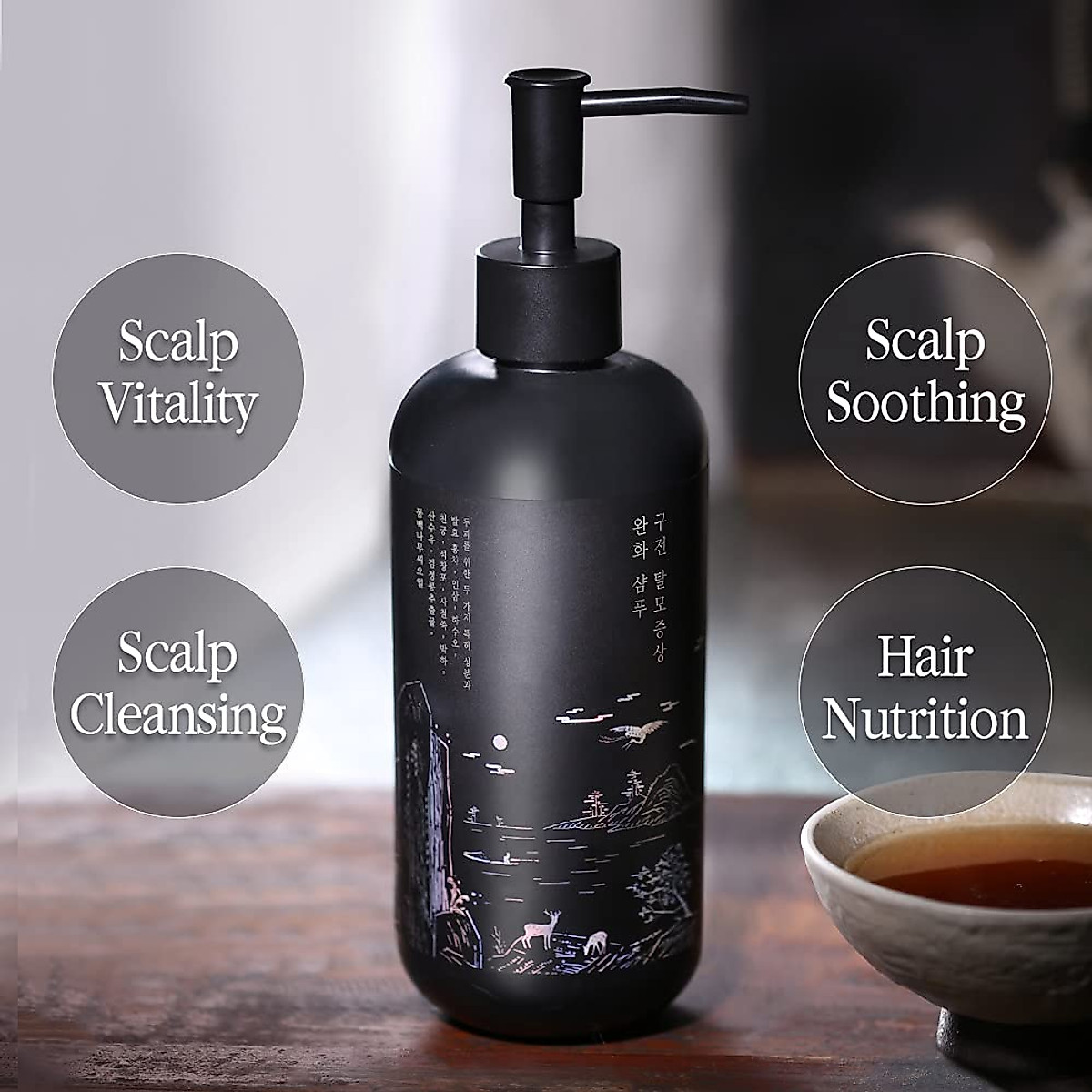 PYUNKANG YUL Herbal Hair Loos Control Shampoo - Fermented Black Tea containing rich Ingredients polypheonol, catechin - Hair Loss Treatments herbal Ingredients condensed Peptide, Biotin - 16.9 Fl. Oz
