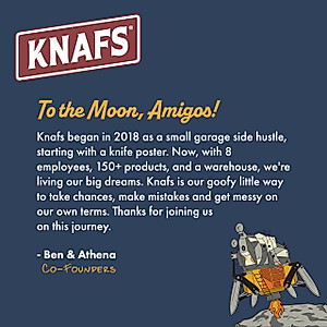 Knafs - Lander 2 Folding Pocket Knife with Clip - EDC for Men, Women, Everyone - Gray Stonewash Blade - Blue G10 Handle