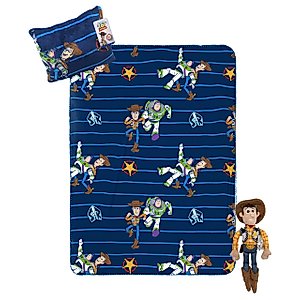 Disney Pixar Toy Story Travel Set - 3 Piece Kids Travel Set includes Blanket, Pillow, & Plush - Featuring Woody (Offical Disney Pixar Product)