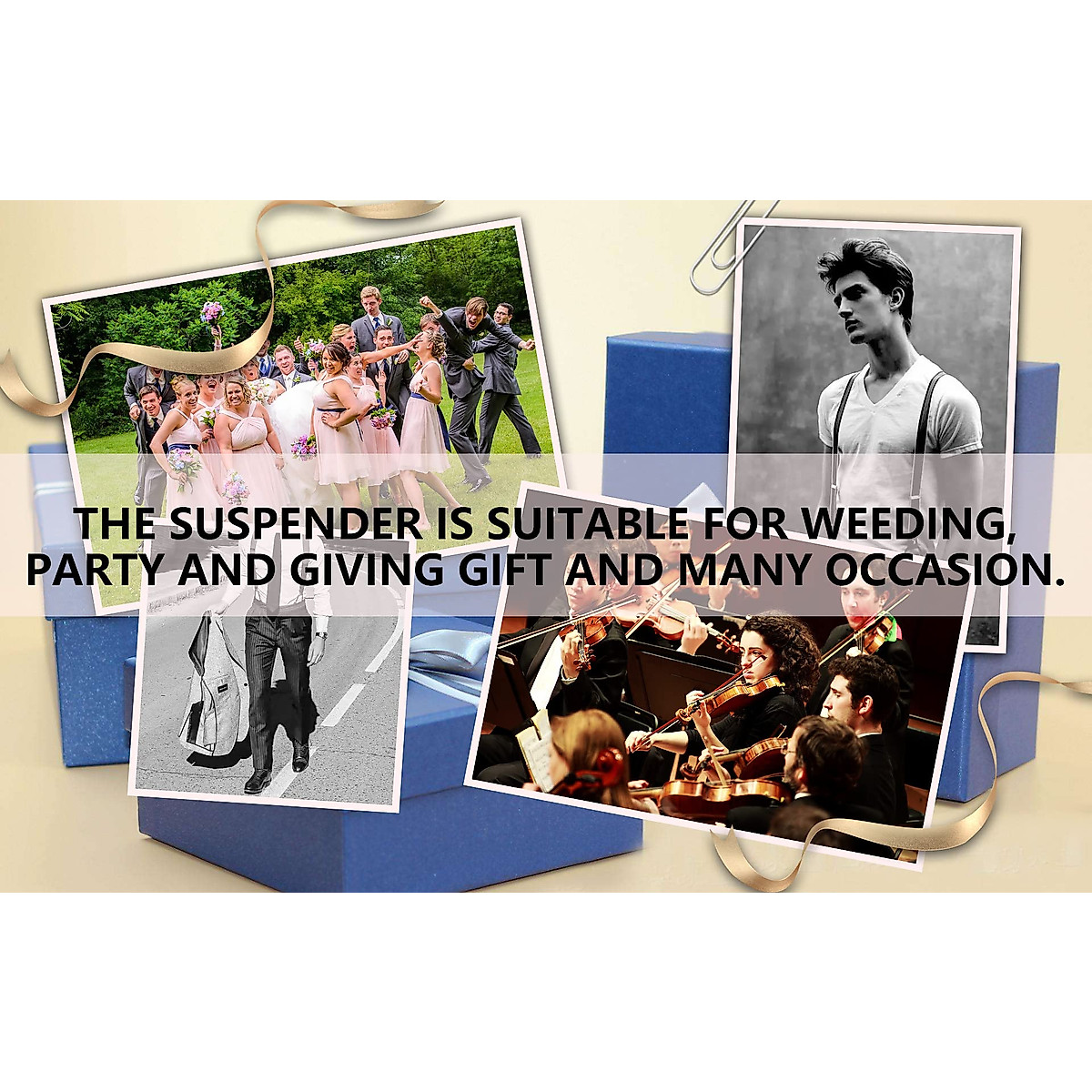 SupSuspen Mens Suspenders with Snap Hooks X Shape Black Suspenders Formal Braces