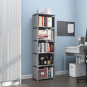 RIIPOO Storage Cube Shelves, 5-Cube Organizer Shelf for Bedroom Closet, 6-Layer Small Bookshelf, Bookcase Unit for Small Spaces