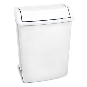 TATAY Trash Bin with Swinging Flap, 49 L, Polypropylene, White, One Size