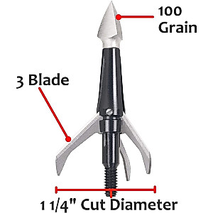 NAP Shockwave Mechanical Broadhead 125 Grain 1 1/4" Cutting Diameter Three Pack