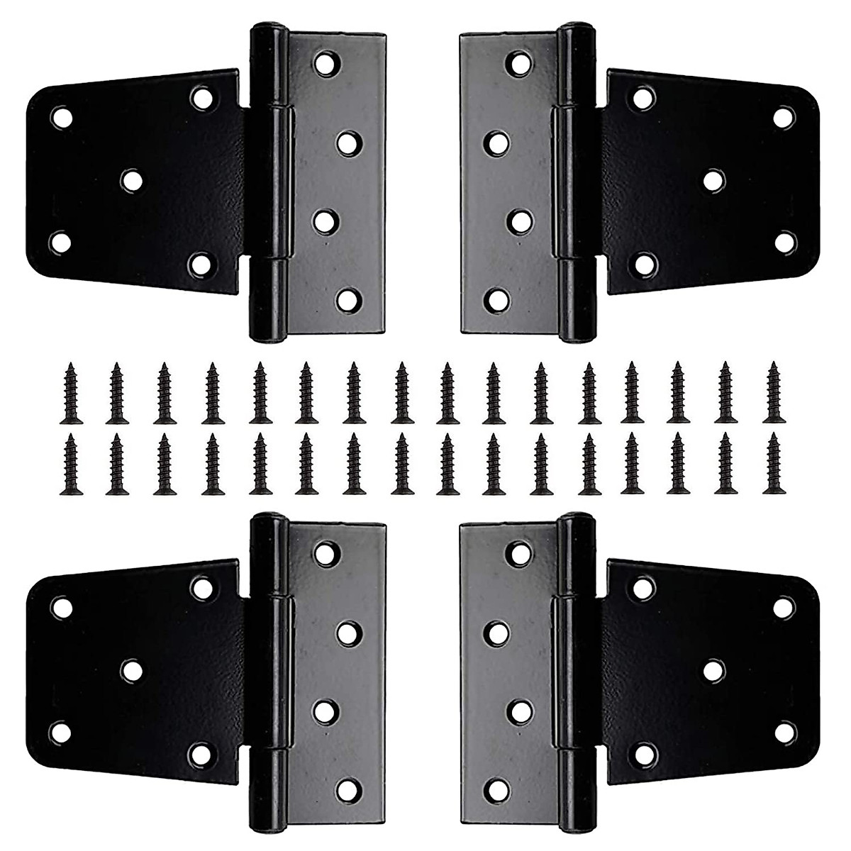 3.5 inch Heavy Duty Gate Hinge Fence Hinge Door Barn Gates Hinges,Black Wrought Hardware Iron Rustproof with Stainless Steel Screws(Pack of 4)