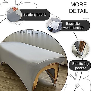 KULLAMEE Silver Grey Lash Bed Cover fitted for 6FT Lash Table or Massage Bed Lash Extension Bed Spandex Bed Cover (Silver Grey 1PC)