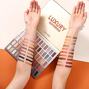 UCANBE Luxury Gathering Neutral Eyeshadow Makeup Palette, Naked Shimmer Matte Metallic Glitter Subtle Eyes Shadow,High Pigmented Nudes Creamy Smokey Pallet Set