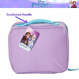 Disney Frozen 2 Lunch Box with Water Bottle Set- Kids Soft Insulated Lunch Bag for Girls and Boys
