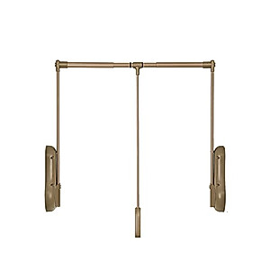 Pull Down Closet Rod, Pneumatic Buffer System Pull Down Hanger Rod, Adjustable 51-115 cm Closet Pull Down Rods Hanger, Wall Mounting Closet Pole (Color : Gold, Size : 65-85cm)