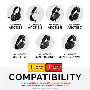 SteelSeries Arctis Earpads - Memory Foam & PU Leather (White) for Arctis 1, 3, 5, 7, 9X, Pro & Prime Headsets