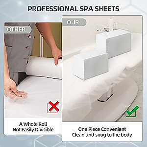 100 Pcs Disposable Massage Table Sheets,Non-woven Spa Fabric Sheets for Esthetician,Tattoo,Waxing and Lash Bed(31.5" x 71",white)