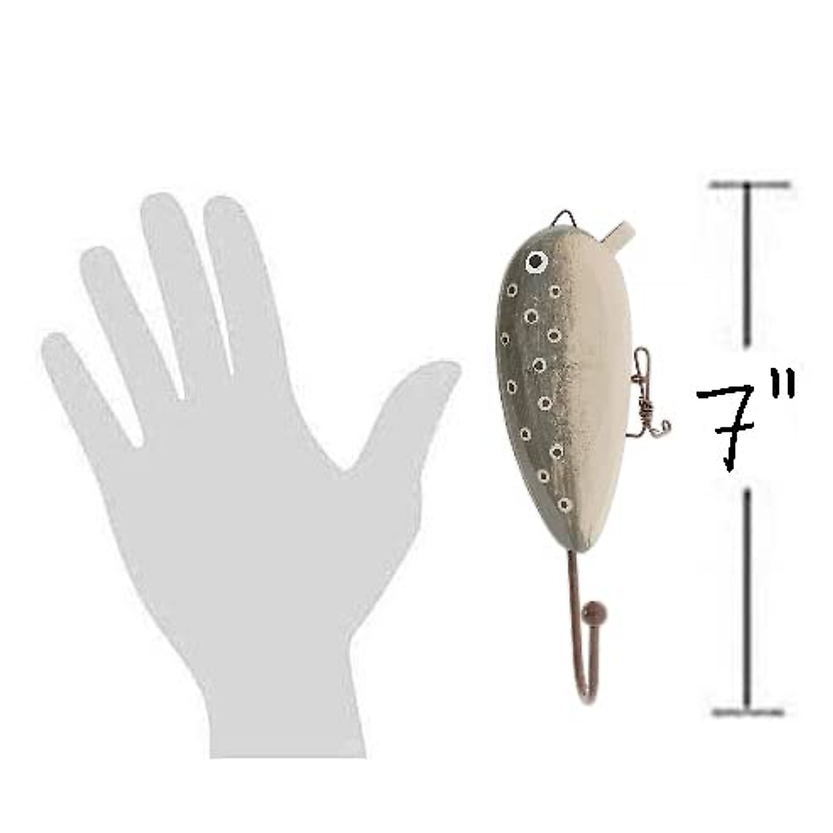 Wooden Fish Lure Wall Hooks, Set of 4