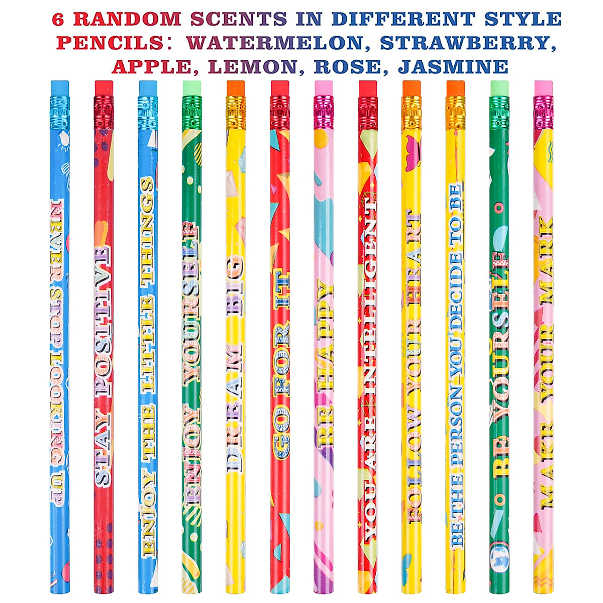 200 Pieces Scented Pencils Inspiring Pencils Motivational Encouragement Pencils Positive Pencils for Teachers Classrooms Reward Birthday Party Kids Gifts Supplie School,Learning Activities (200)